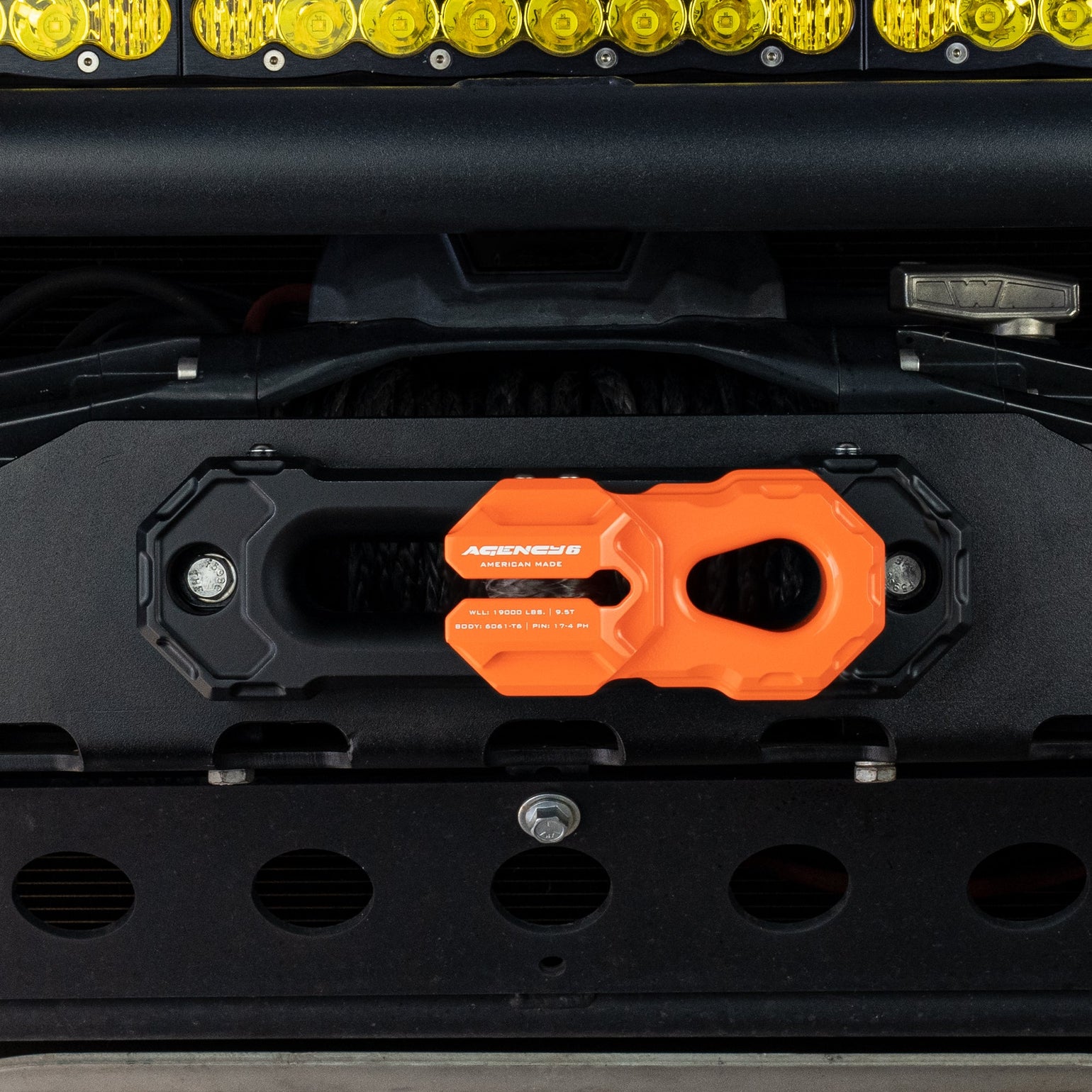 Billet Winch Shackle - Orange & C4 Fabrication