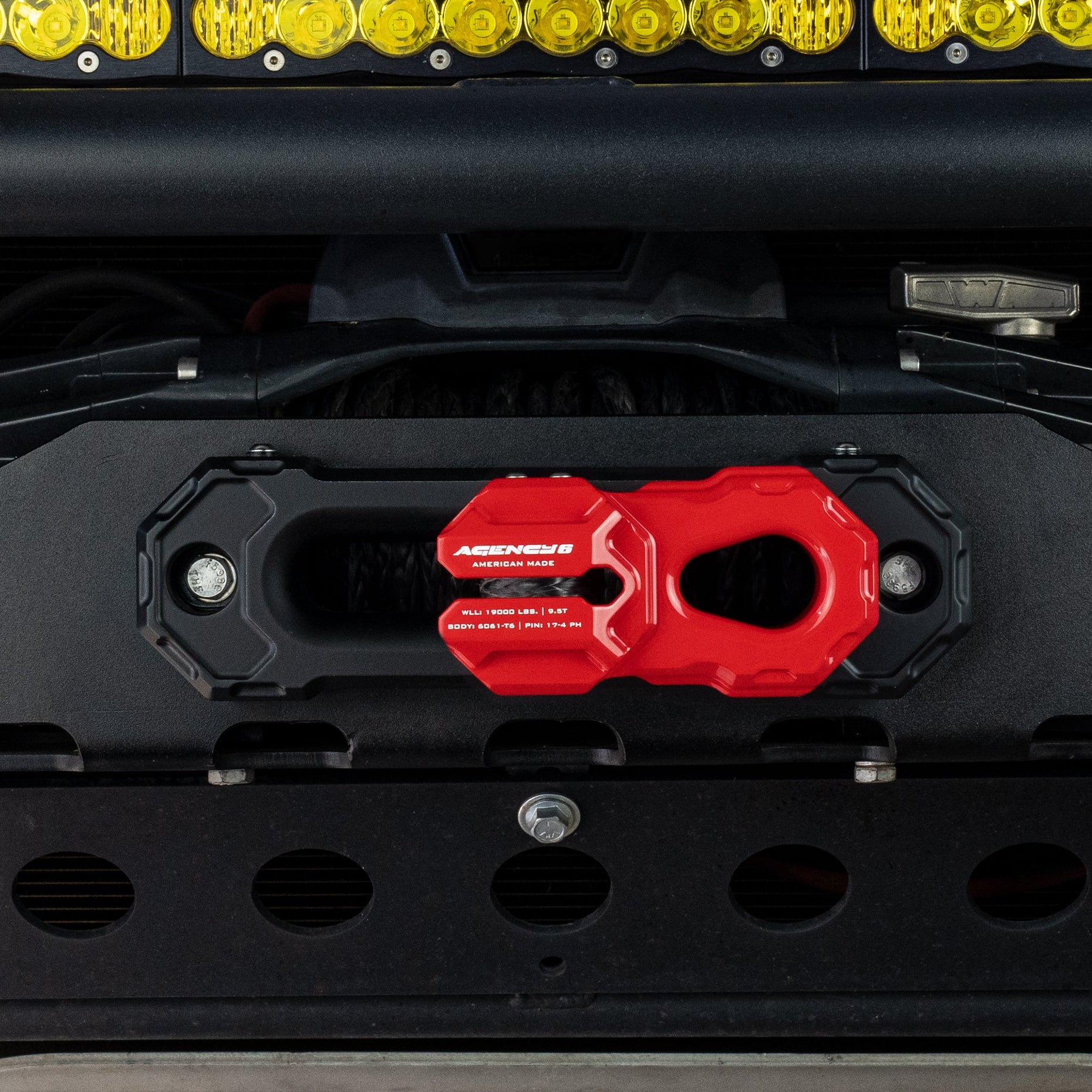 Billet Winch Shackle - Red & C4 Fabrication